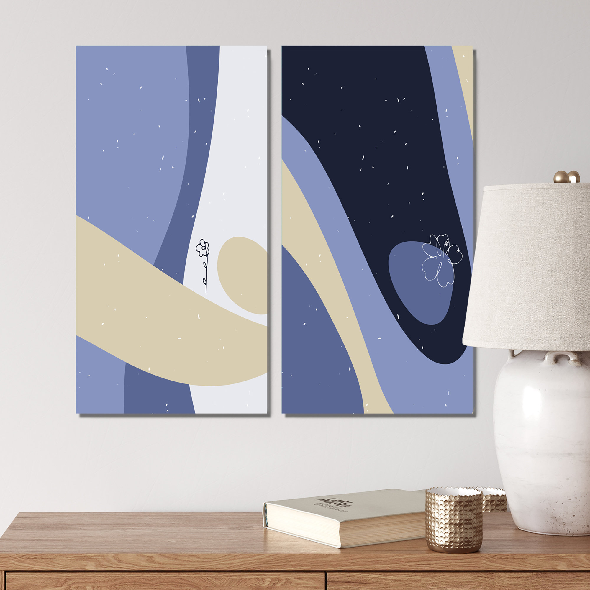 Wrought Studio Abstract Primitive Shapes In Retro Colours IV - Modern ...