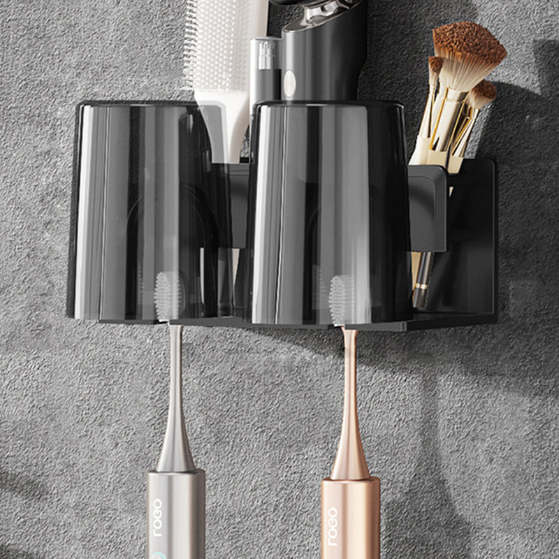 Rebrilliant Toothbrush Holder Wall Mounted,Multifunctional Bathroom ...