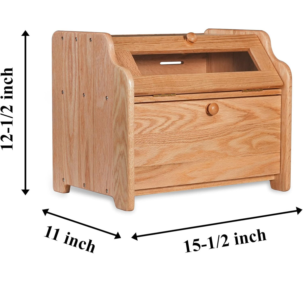 Red Barrel Studio® Bread Box, Solid Wood Oak Bread Box for Kitchen ...