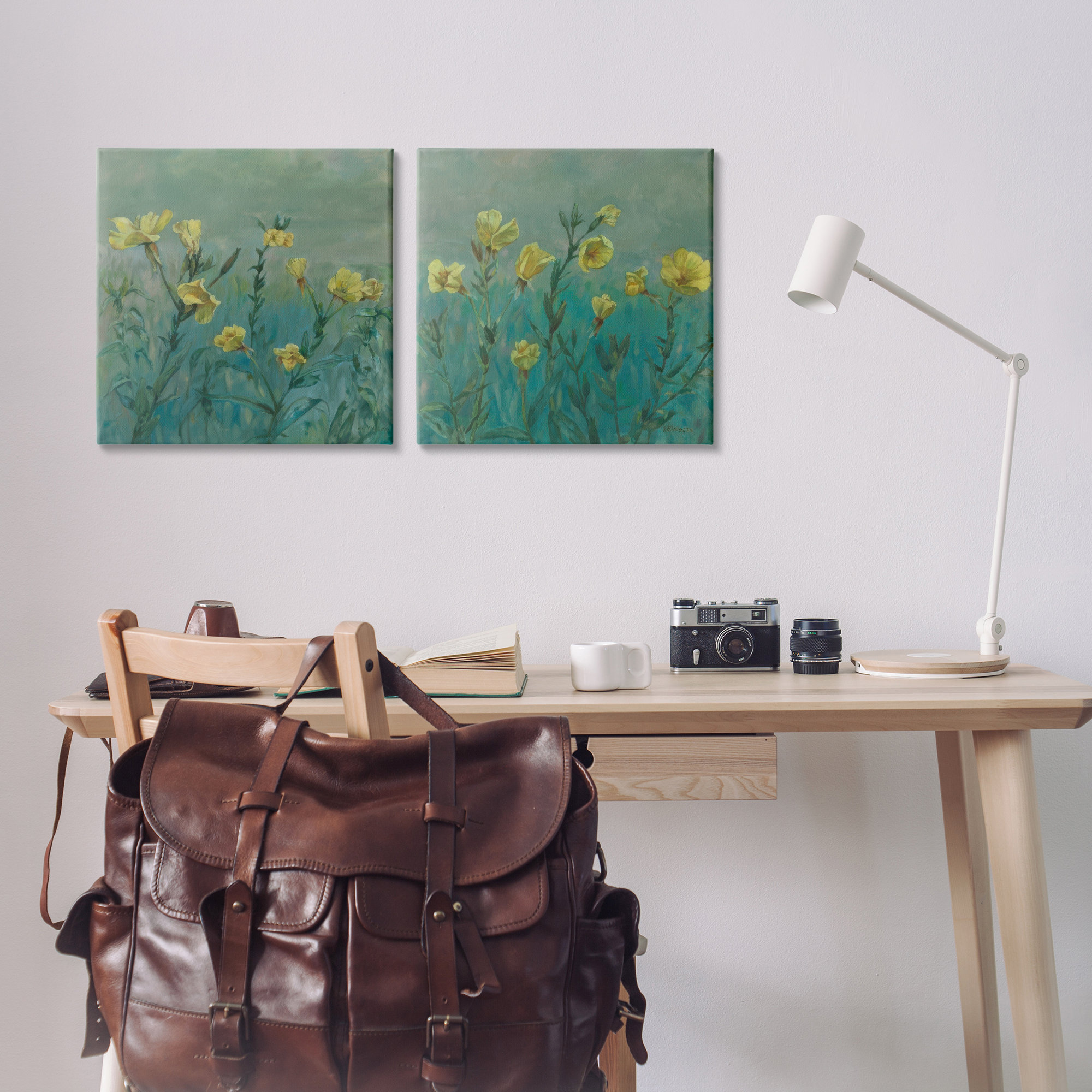 Red Barrel Studio® Evening Primrose Flower Unfurling 2 PC Canvas Wall ...