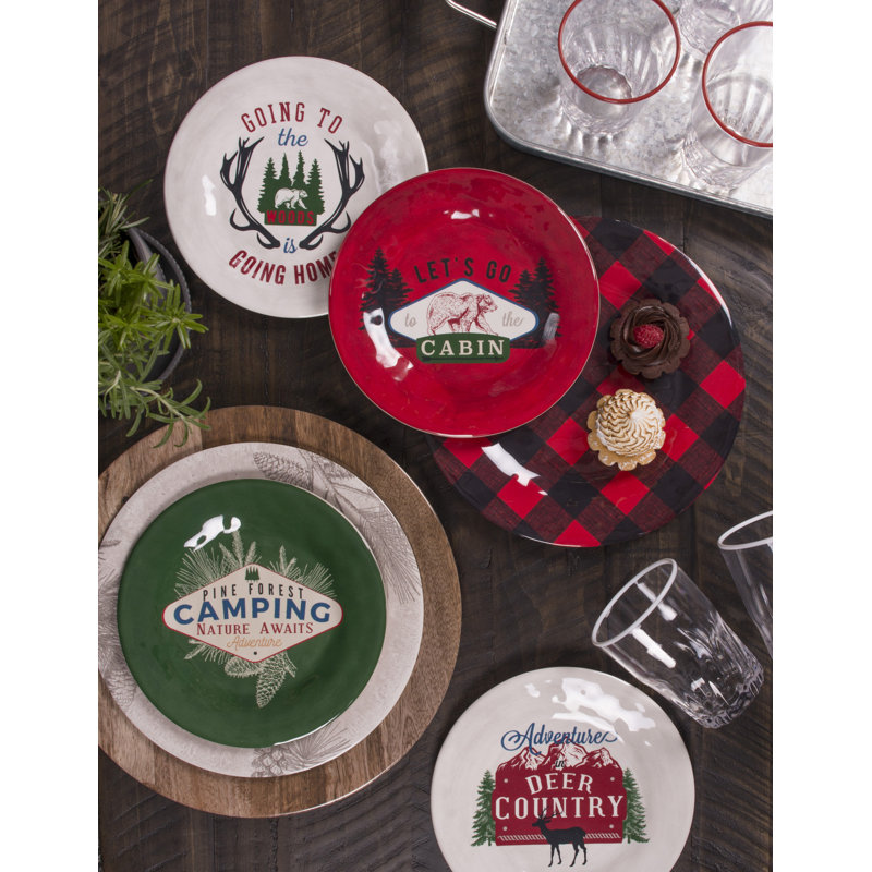 Loon Peak® Outten Vintage Lodge Buffalo Check 10.5" Melamine Dinner ...