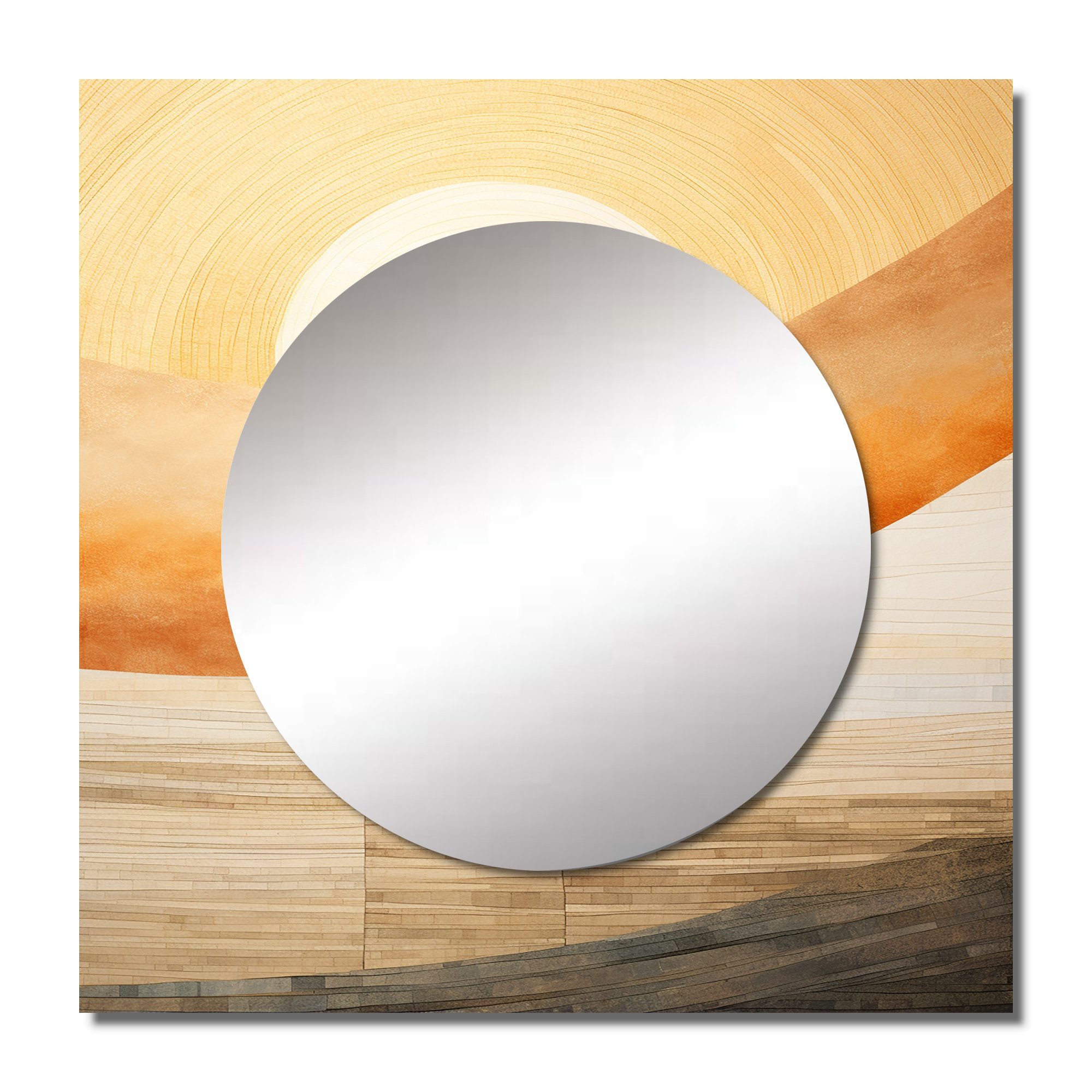 East Urban Home Ludia - Sunrisesunset Large Square Mirror Wall Decor ...