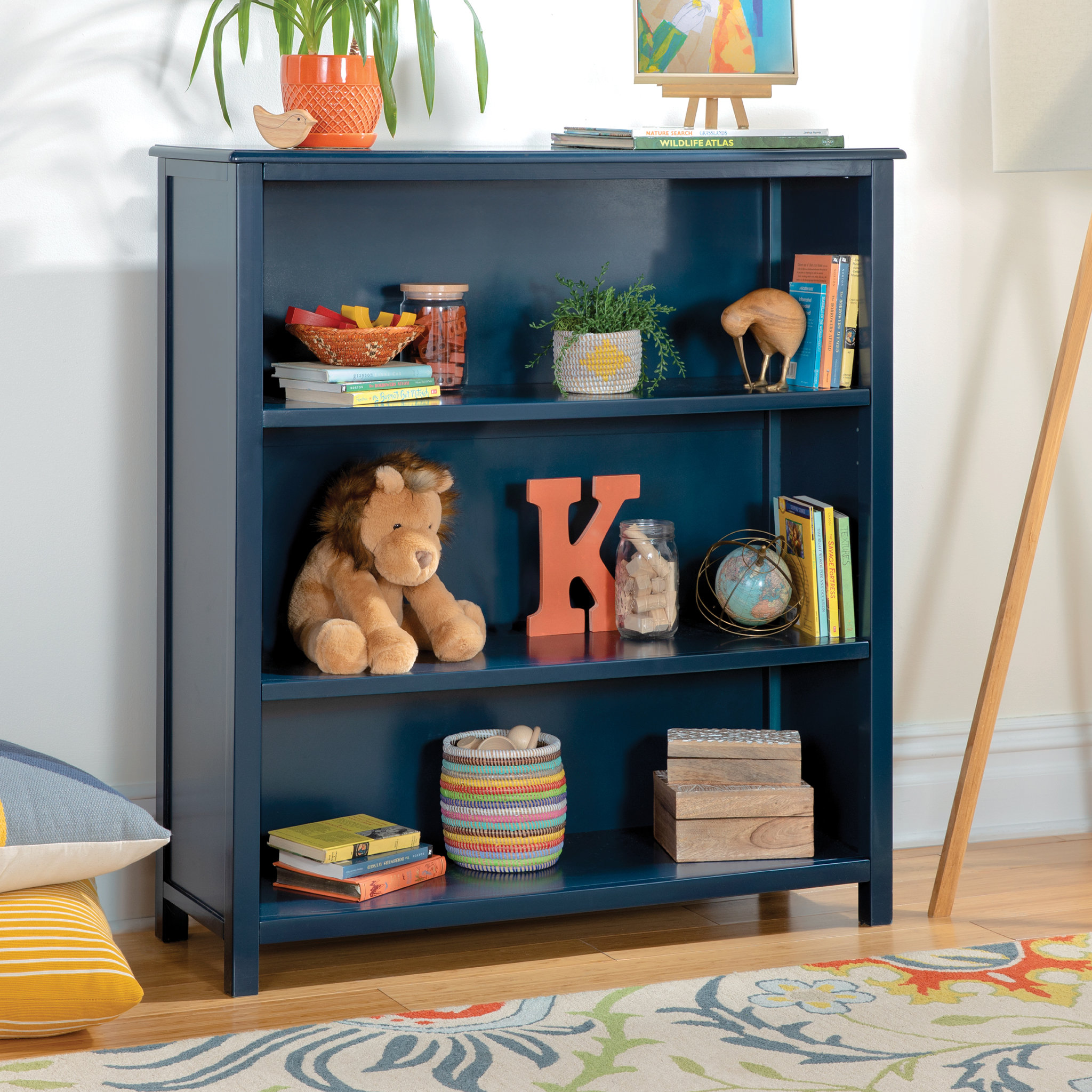 Guidecraft Taiga 3-Shelf Bookcase - Navy | Wayfair