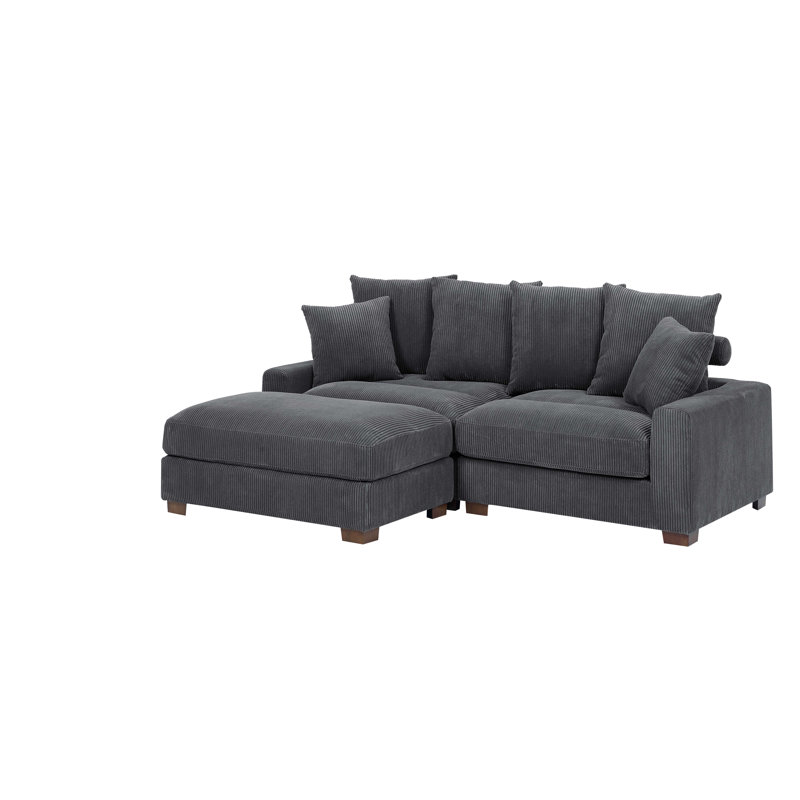 Wade Logan® Arzelia 3 - Piece Corduroy Sectional & Reviews | Wayfair