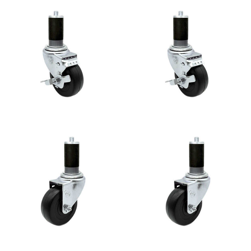 Service Caster 4 Piece Hard Rubber Caster Set | Wayfair
