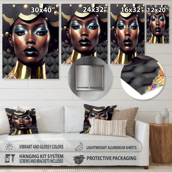 Dakota Fields Haalah Classy Portrait Elegant African Lady Wall Décor ...