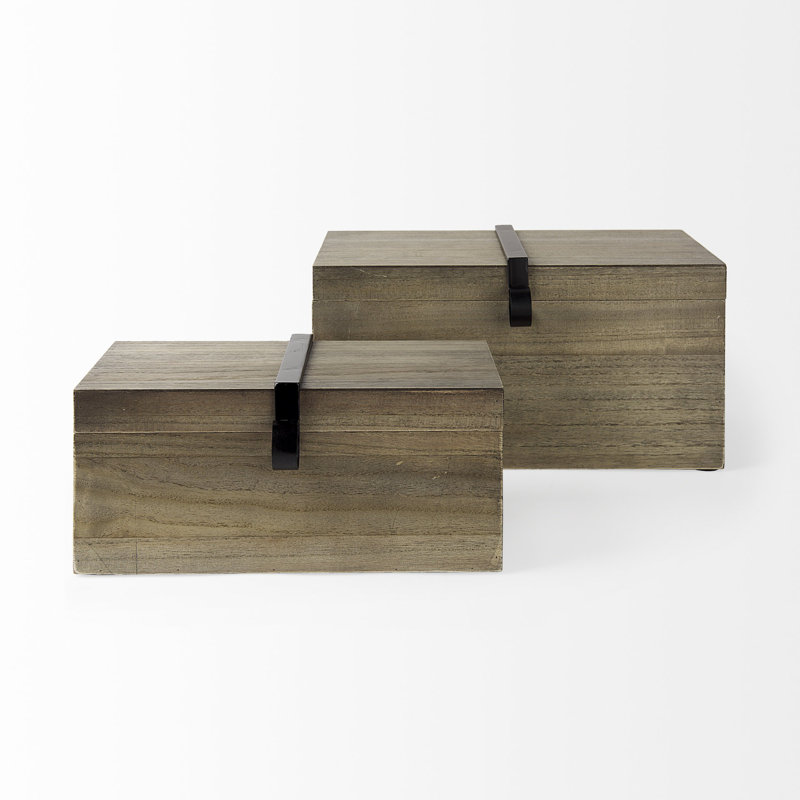 Loon Peak® 2 Piece Solid Wood Box Set | Wayfair