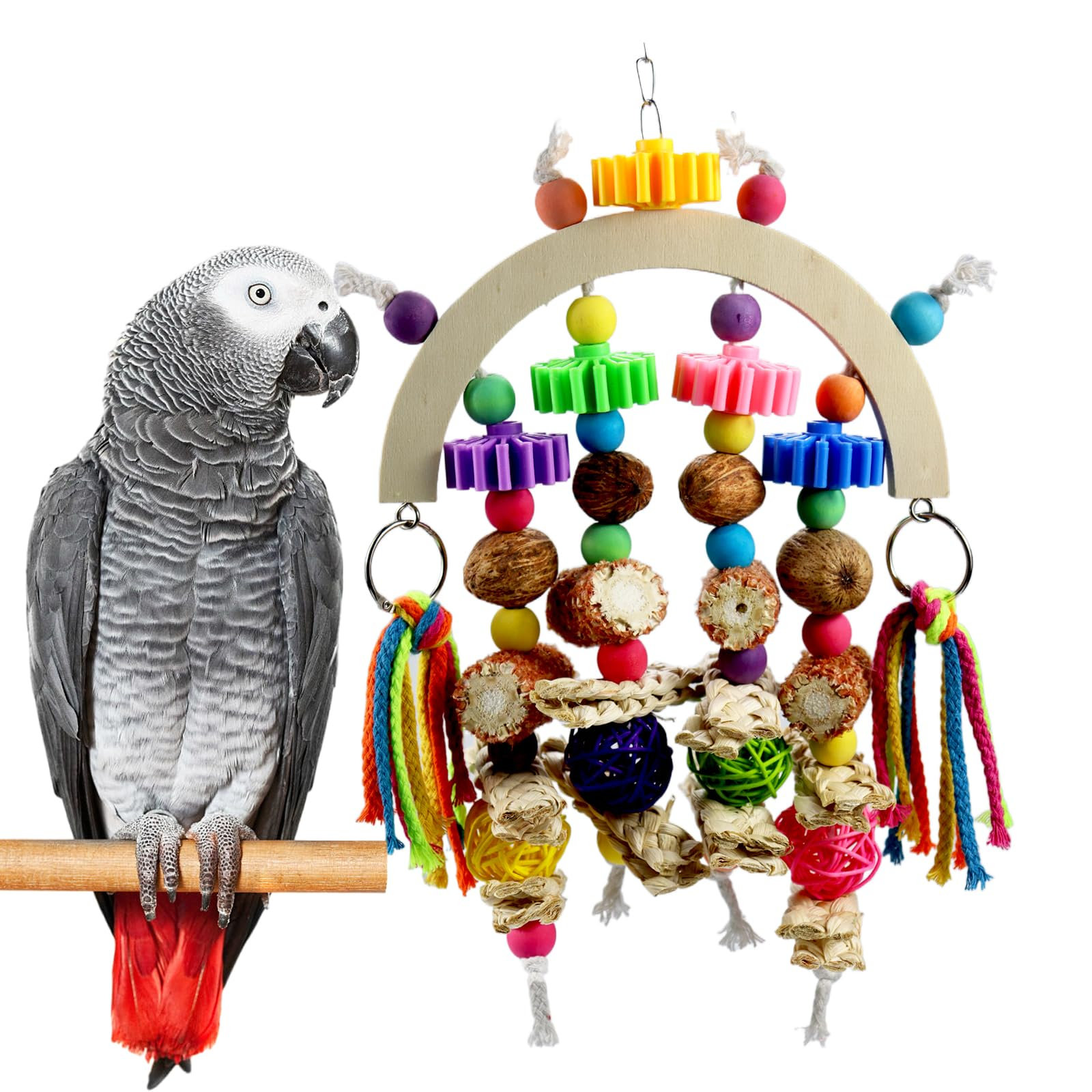 Dakota Fields Bird Toys Parrot Toys Natural Corncob Wood Mango Chew ...