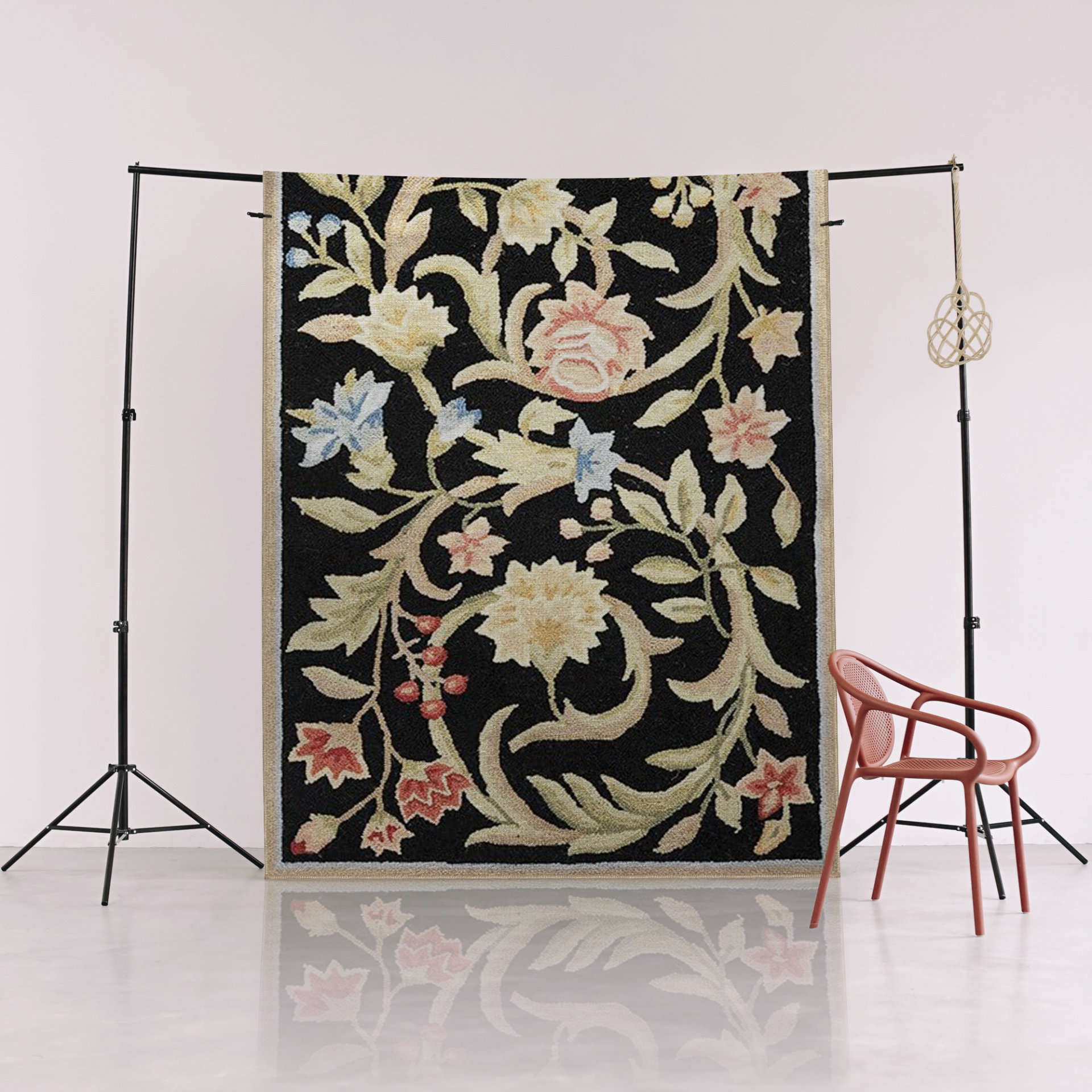 Bloomsbury Market Black-Themed Multi-Colored Floral Rose Patterned ...