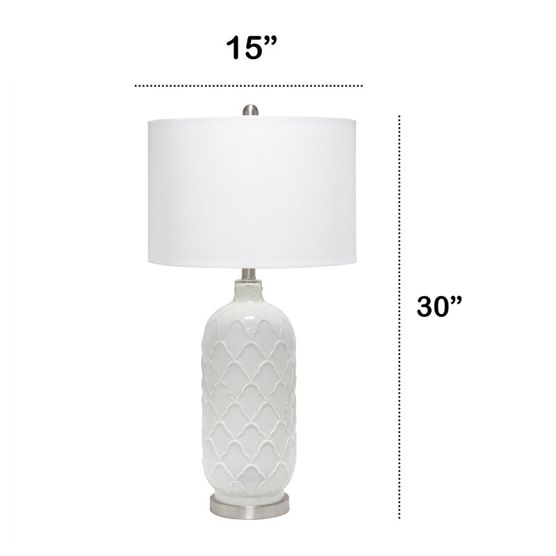 Kelly Clarkson Home Becca 29.25" White/Brush Nickel Table Lamp ...