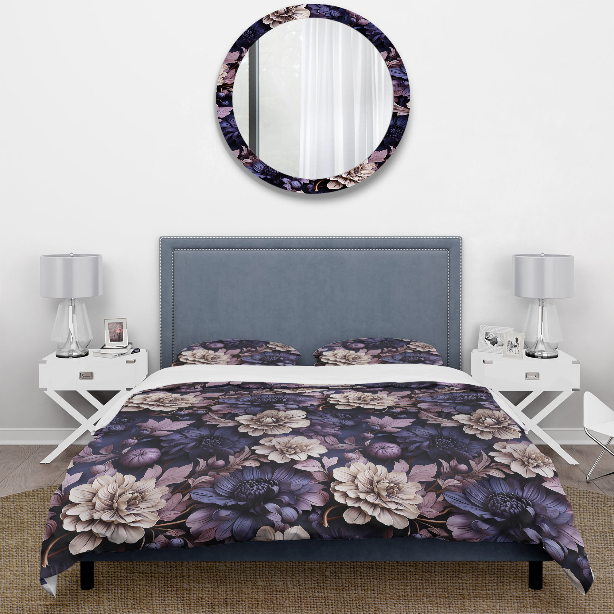 Design Art Shadowed Blossoms Moody Patterns III Bedding | Wayfair