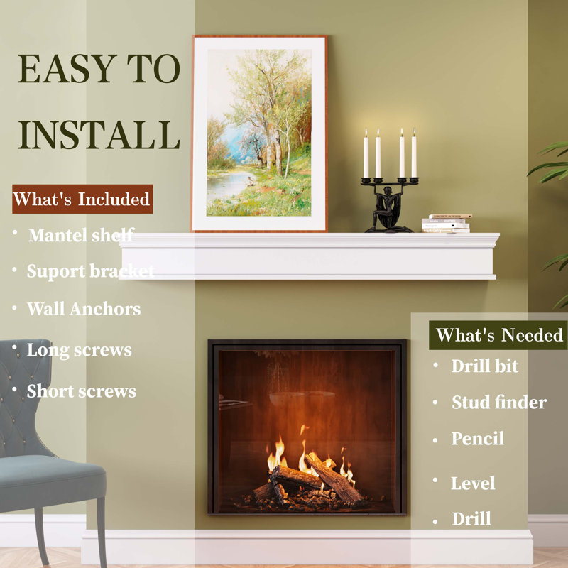 Red Barrel Studio® Markenson Floating Wood Fireplace Mantel Shelf | Wayfair