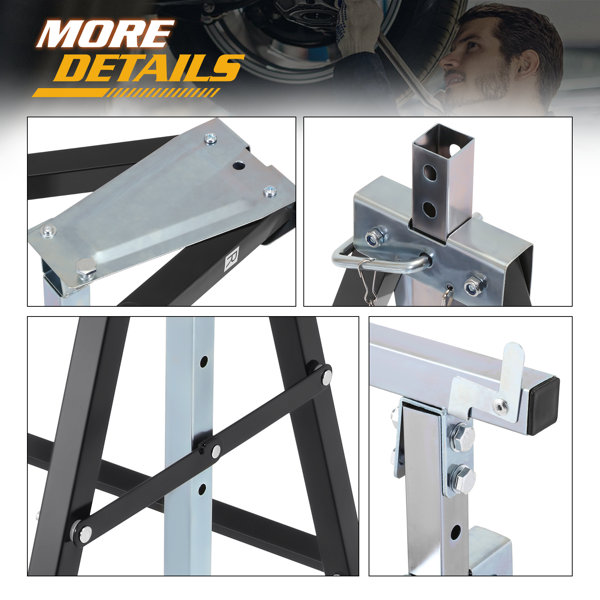 Magshion 2-Pack Heavy-Duty Adjustable 7-Speed Saw Horse Brackets ...