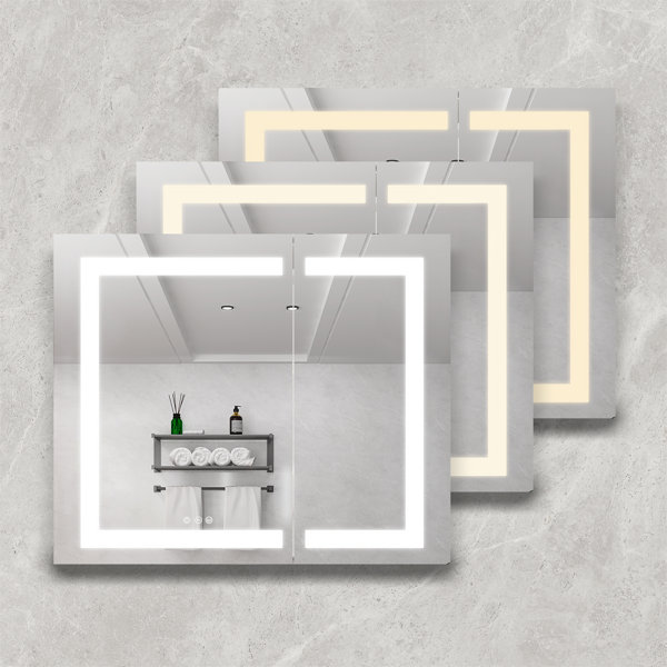 Latitude Run® 36X30 Inch Medicine Cabinet With LED Vanity Mirror | Wayfair