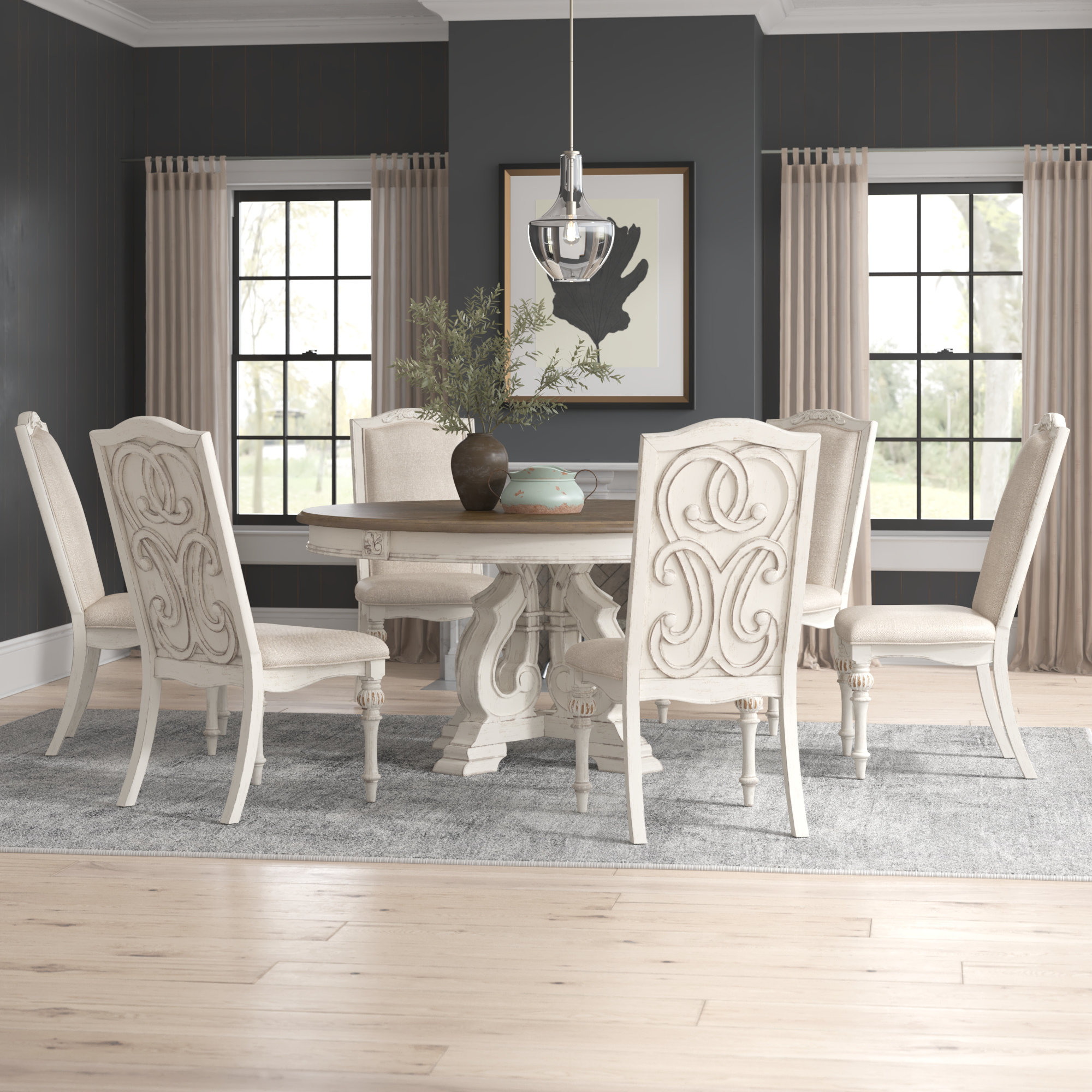 One Allium Way Tsaile 6 - Person Solid Wood Dining Set - Wayfair Canada