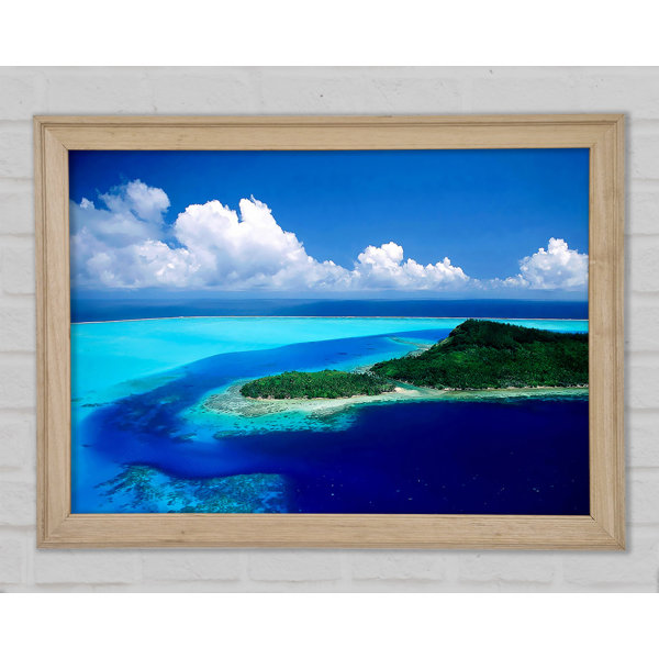 Highland Dunes Turquoise Island Paradise Framed Print | Wayfair.co.uk