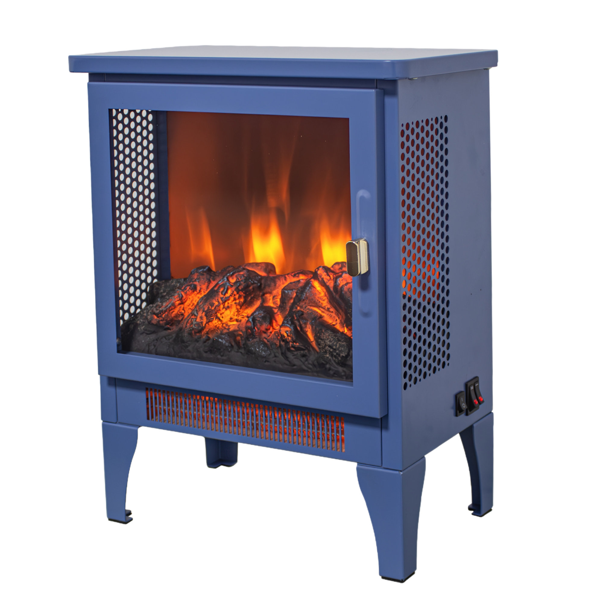 Ebern Designs Freestanding Electric Fireplace Stove Heater With 3d ...
