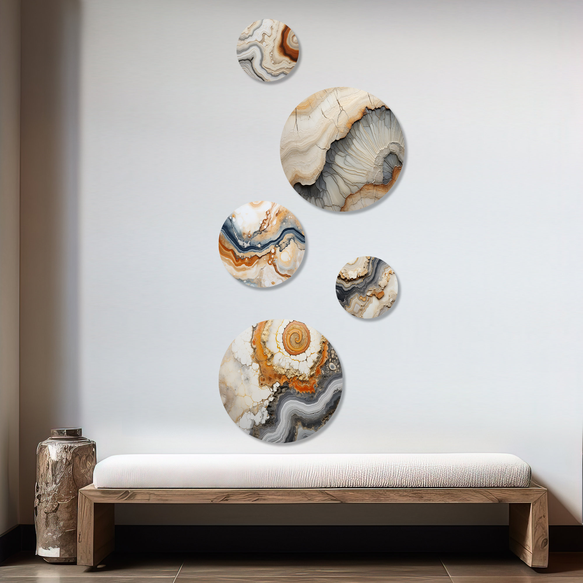 Mercer41 Beige And Yellow Stone Geode Simplicity - Stone Geode Stone ...