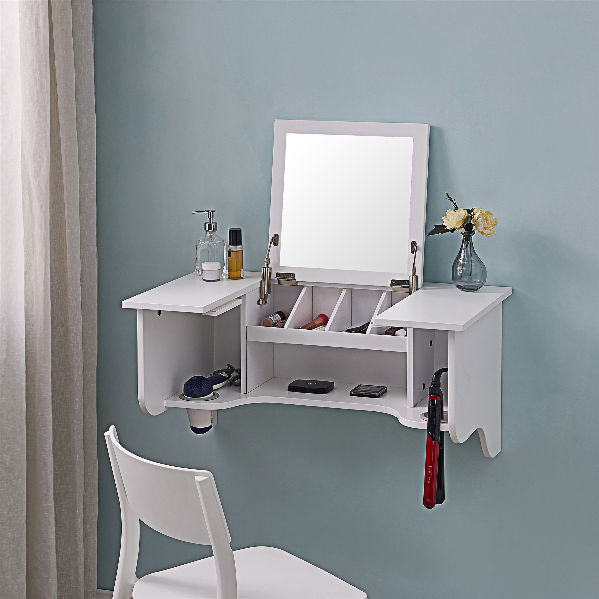 Lark Manor™ Wall Mount Ledge W/ Vanity Mirror - Transitional Style ...