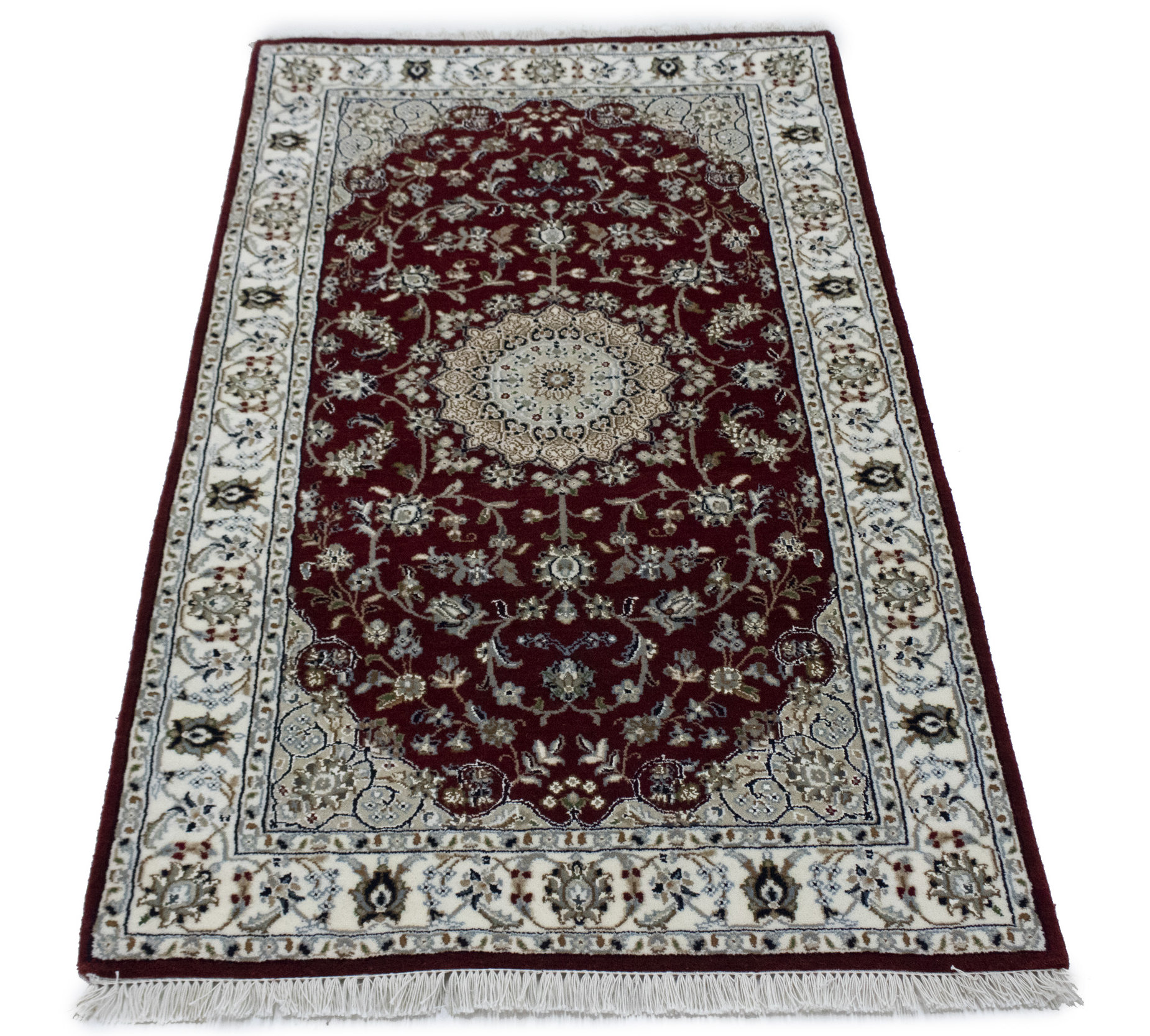 Astoria Grand Mitul Floral Hand-Knotted Silk Red 3X5 Area Rug | Wayfair