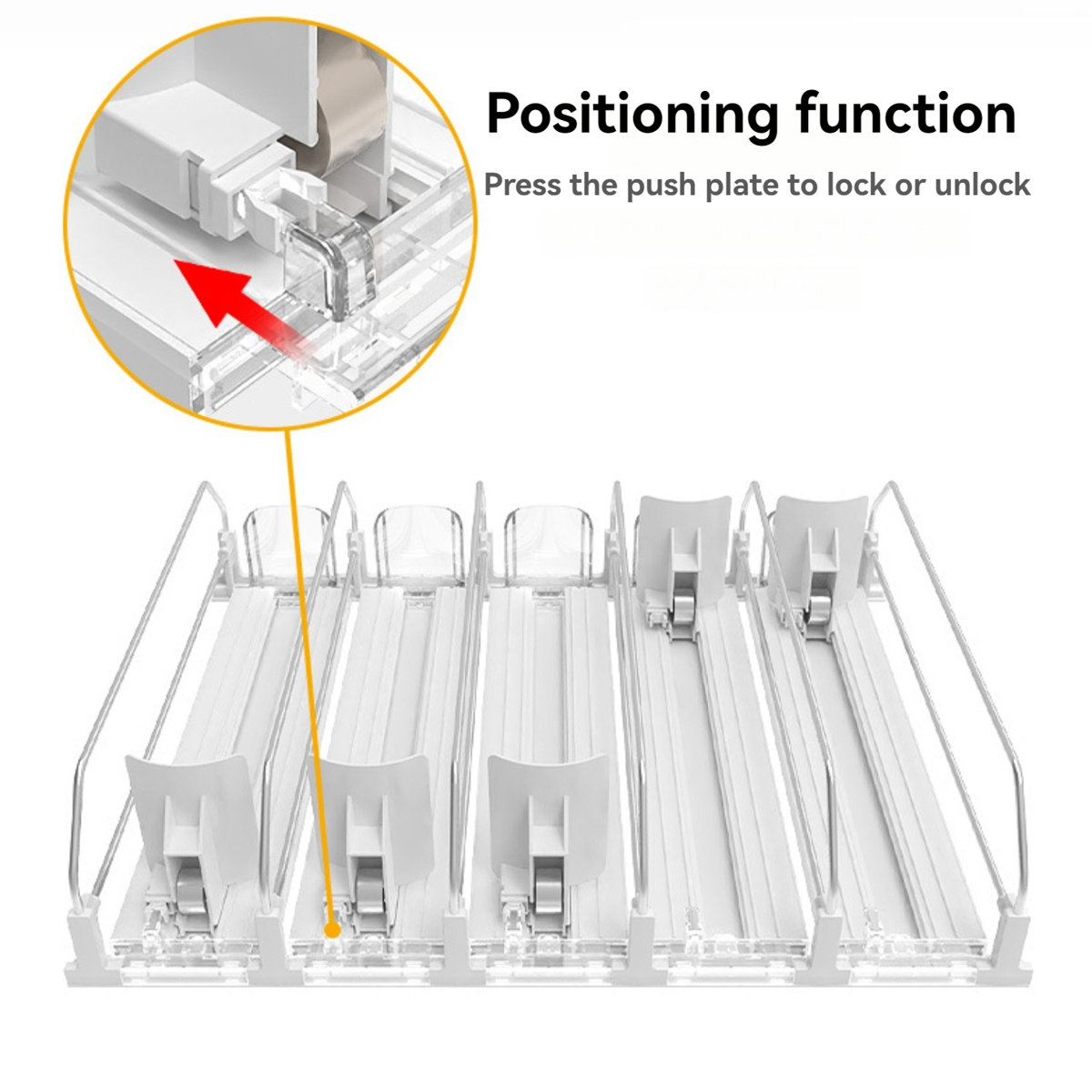 Prep & Savour Drink Organizer Dispenser Fridge Self-Pushing Glide Rack ...
