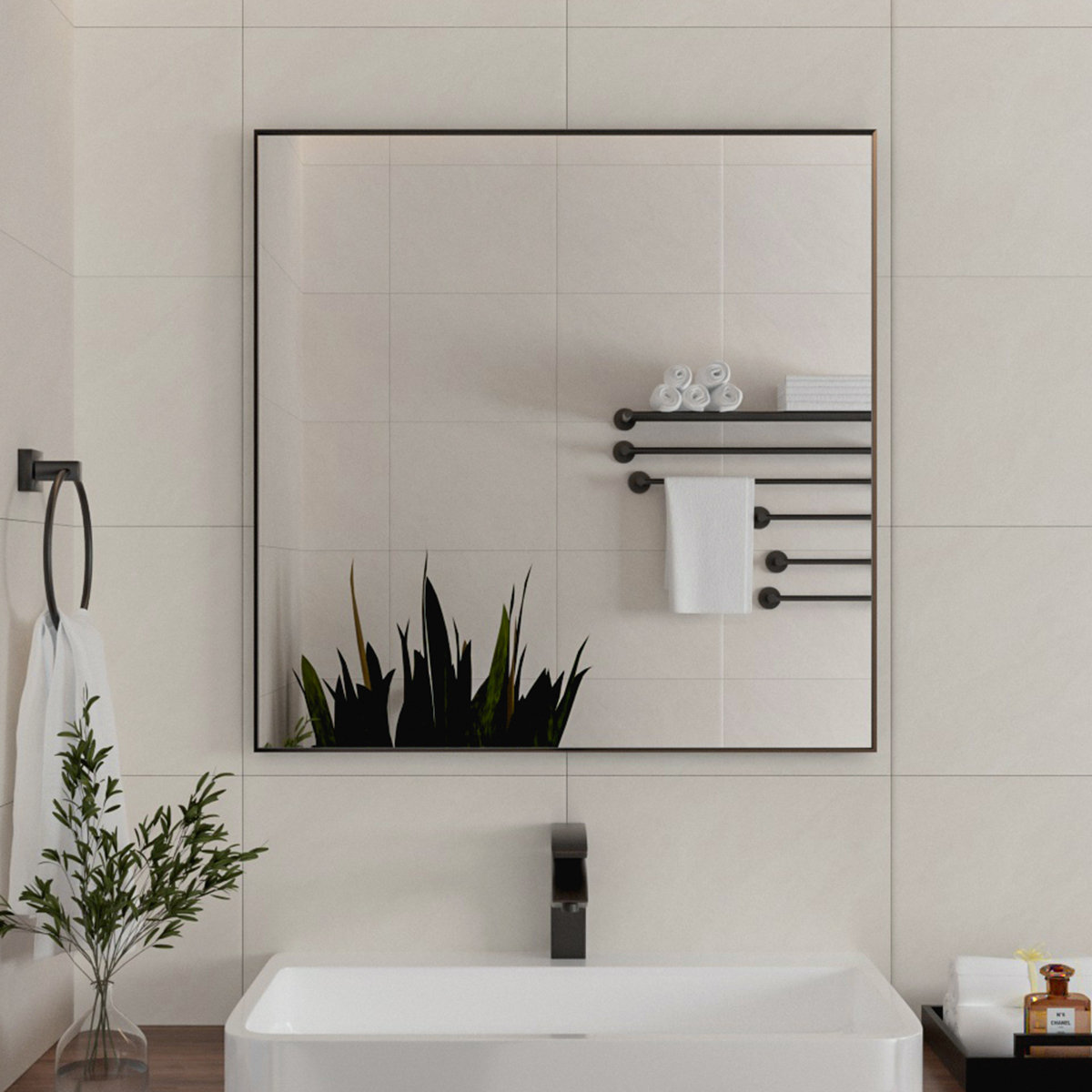 Wrought Studio™ Kayleena Rectangle Metal Framed Wall Mirror & Reviews ...