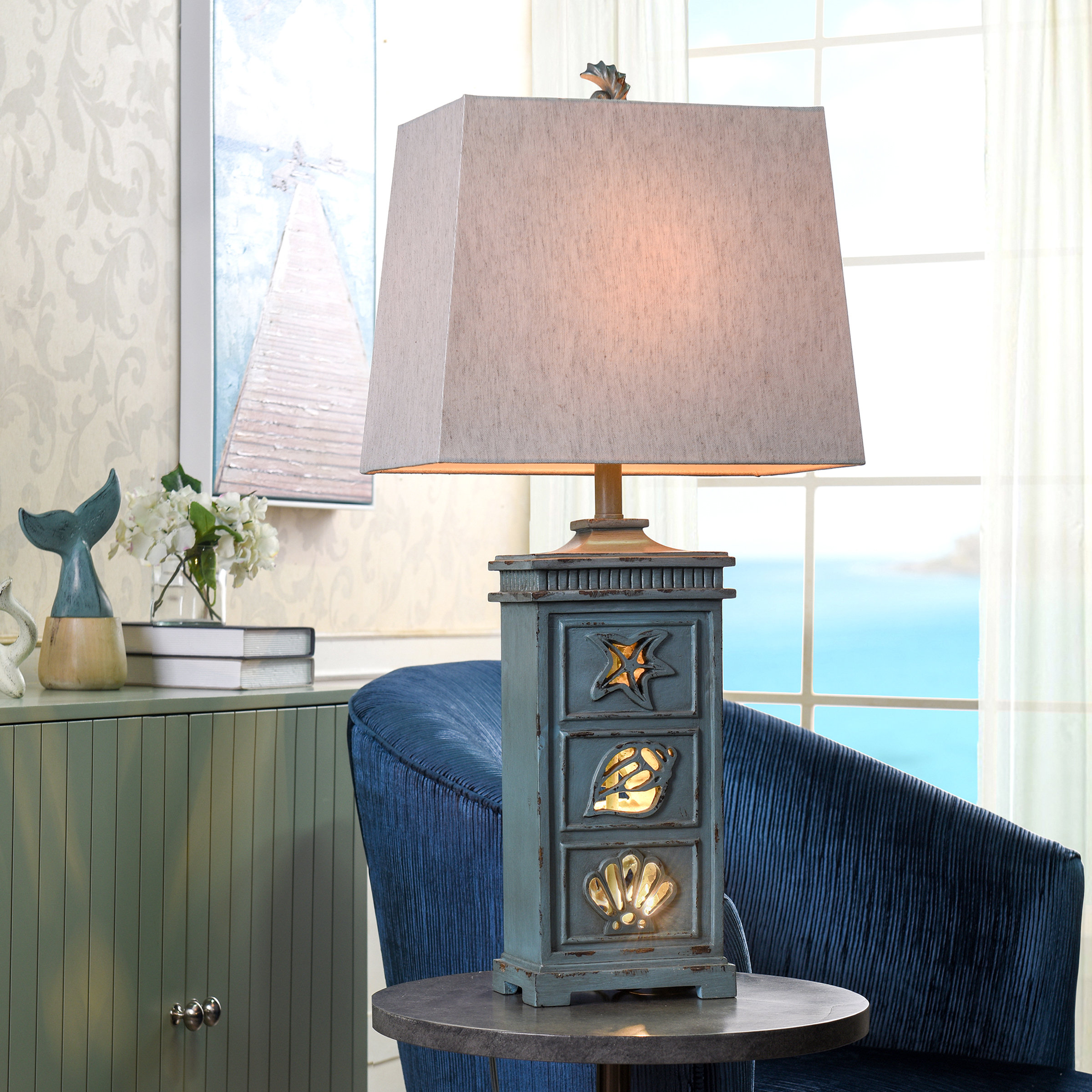 Dovecove Acushnet 33" Light Blue Table Lamp & Reviews | Wayfair
