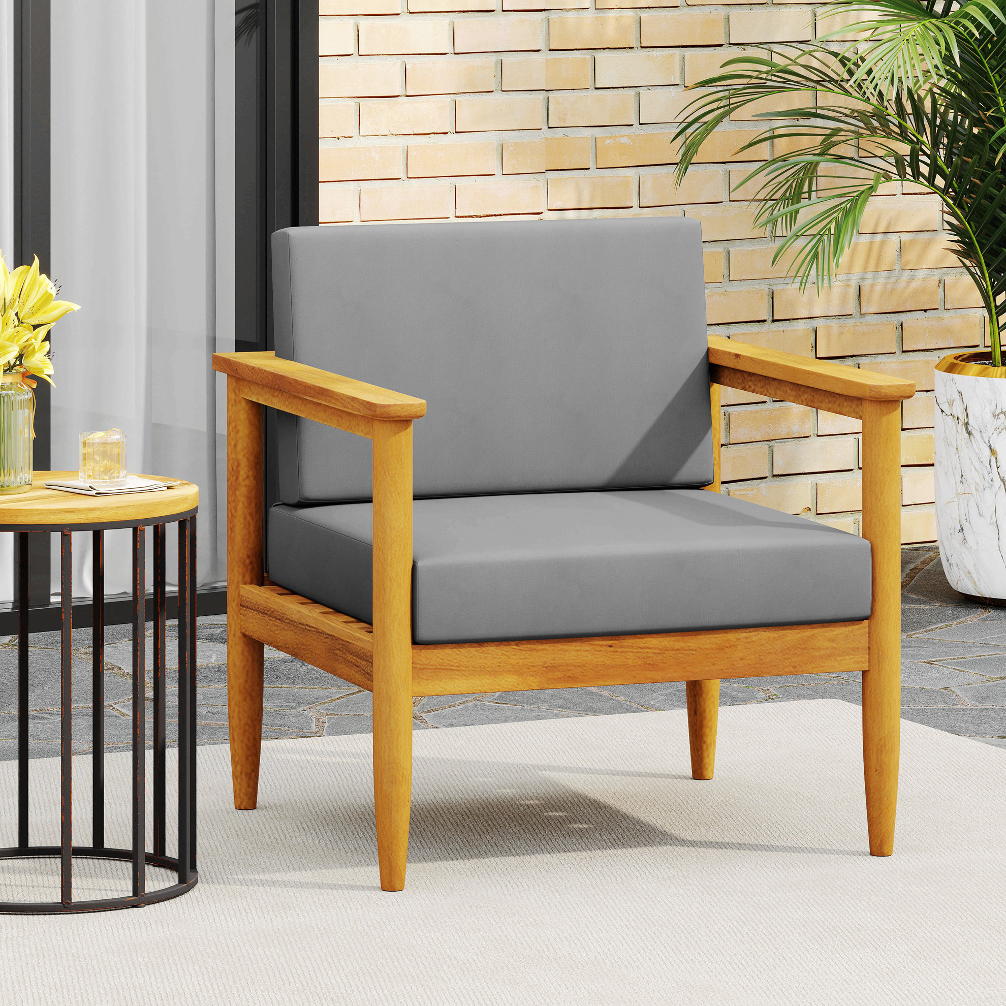 Latitude Run® Fauteuil club Gavin, revêtement moderne avec structure en ...