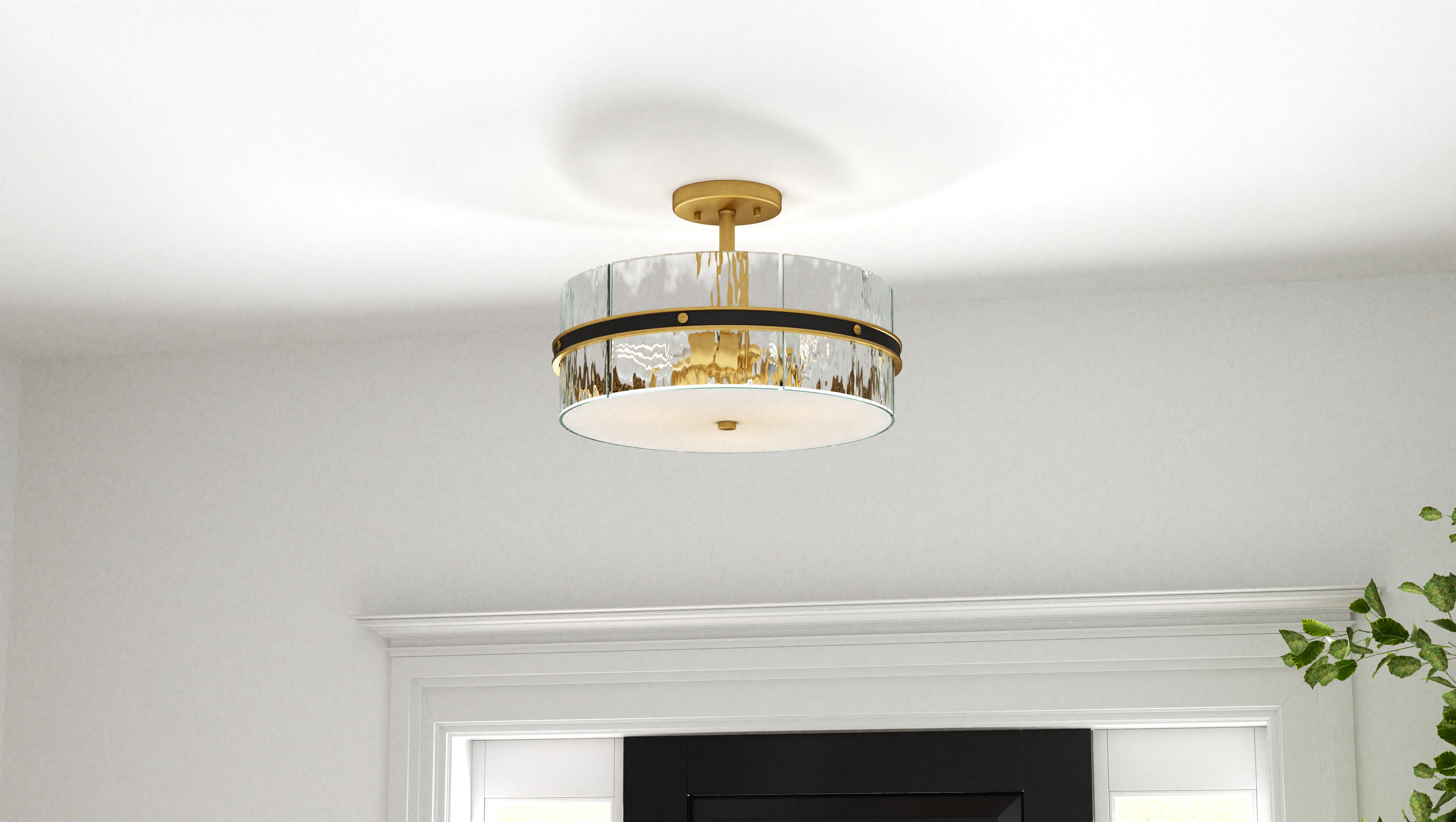 Matte Black Semi Flush Mount Light