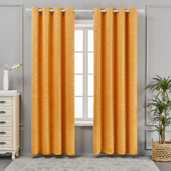 Deconovo Silver Diamond Pattern Curtain Pair & Reviews | Wayfair