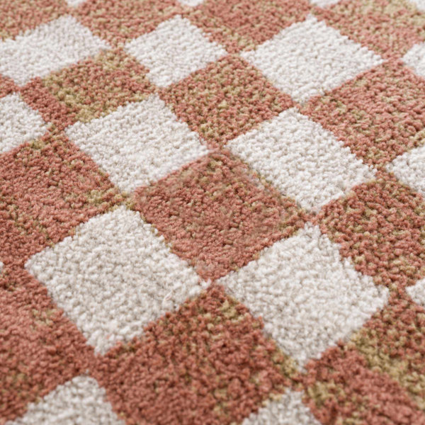 Bungalow Rose Briawood Checkered Beige Area Rug & Reviews | Wayfair