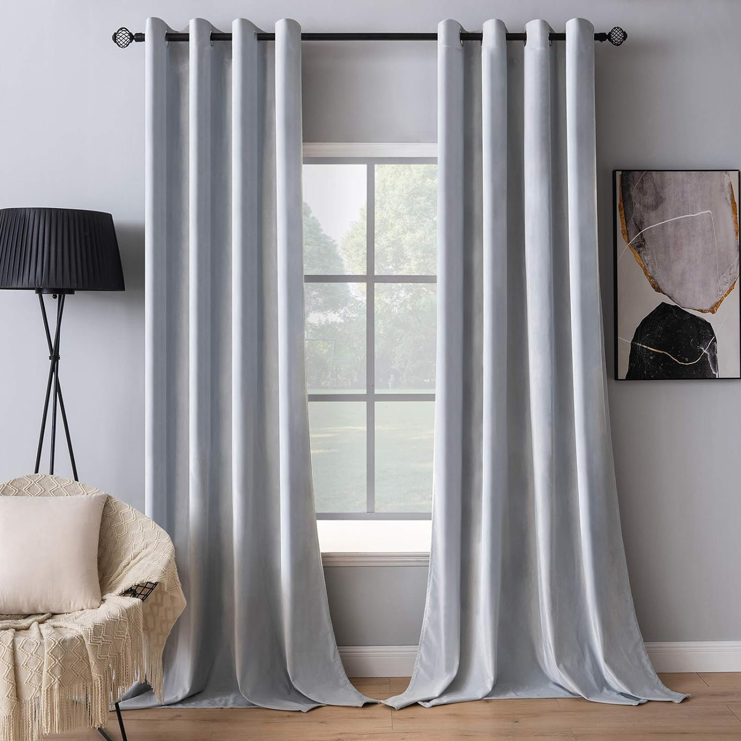 Red Barrel Studio® Gwennoline Velvet Blackout Curtain Pair & Reviews ...