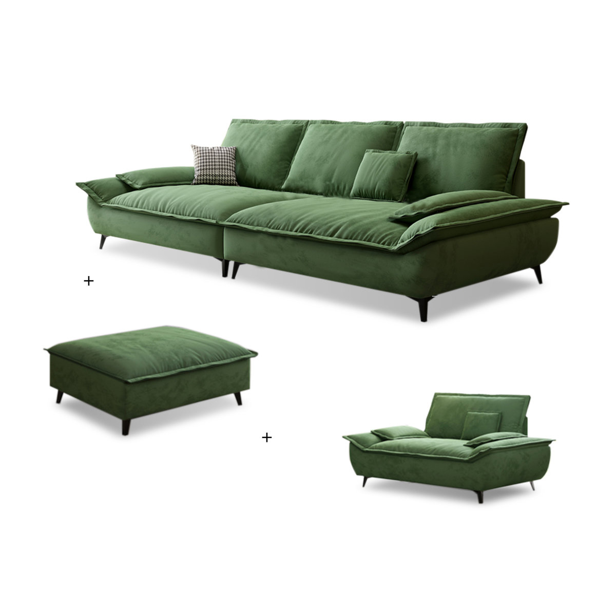 Concave Techie Green 100% Polyester 3 - Piece Living Room Set - Wayfair ...