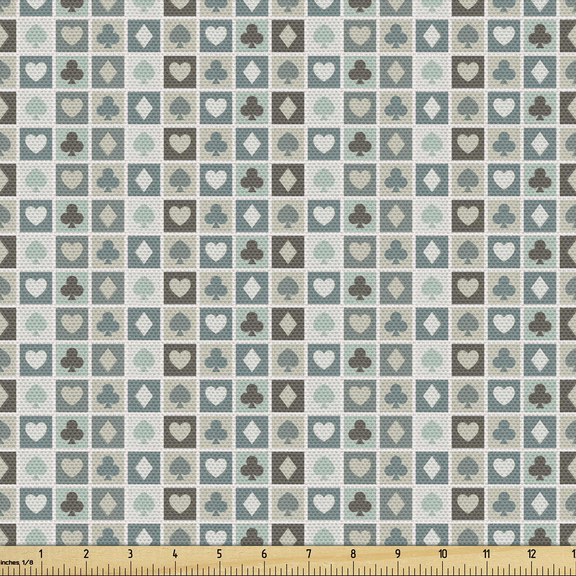 East Urban Home Casino Fabric By The Yard, Card Suits Hearts Spades ...