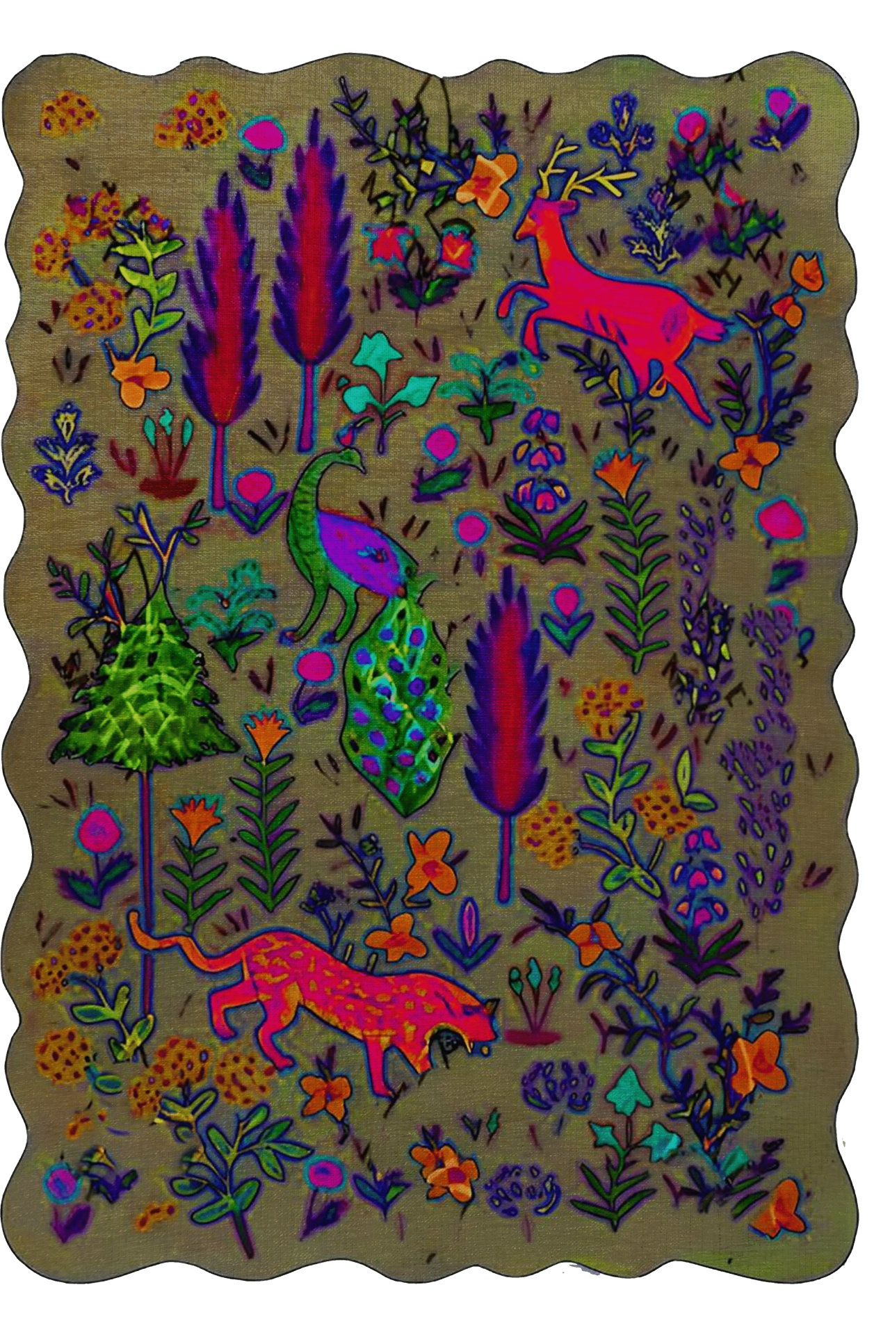 Corrigan Studio® Shape Collection Gray Themed Multi-Colored Trees and ...