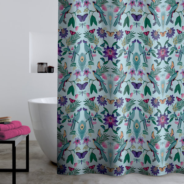 Catherine Lansfield Mya Tropical Bird Shower Curtain Panel | Wayfair.co.uk