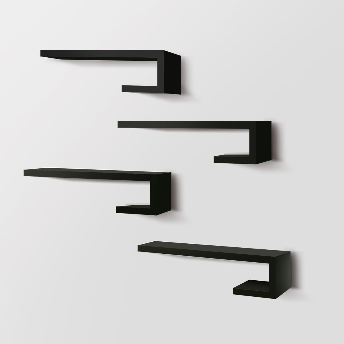 Ebern Designs 4 Piece Wall Mounted Floating Shelves & Reviews | Wayfair