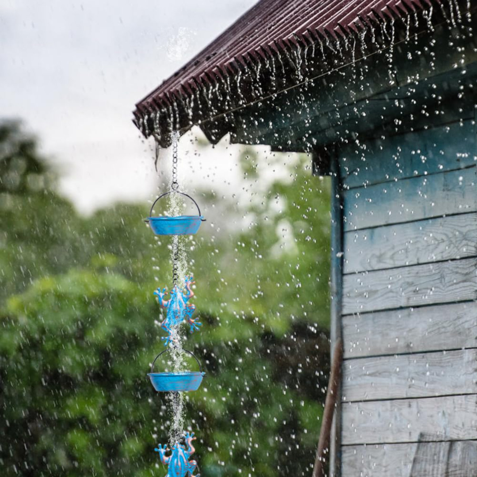 Arlmont & Co. 11.4FT Frog Rain Chains with 12 Cups | Wayfair