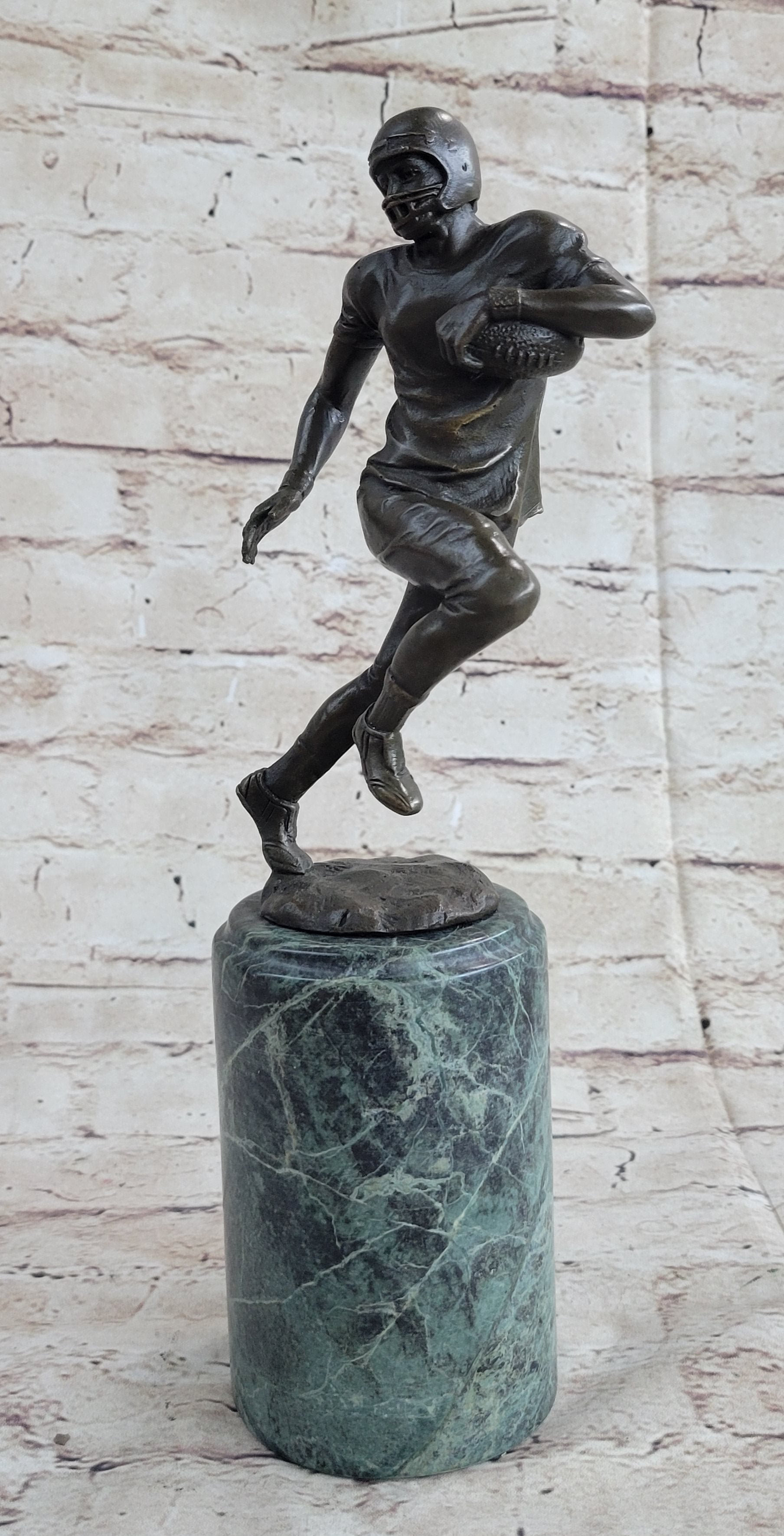 Williston Forge Football Player Nfl Bronze Trophy Sculpture Statue ...