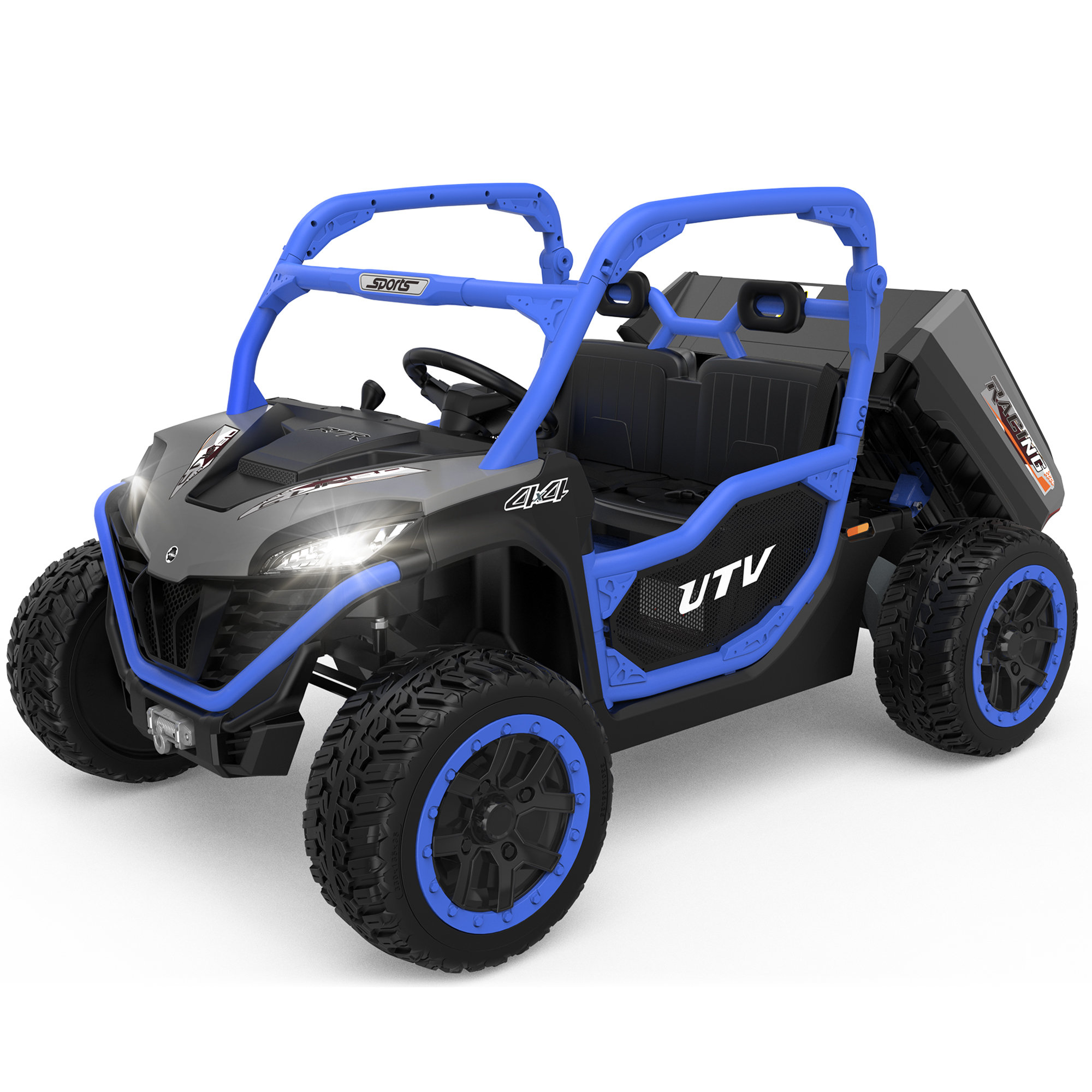 ANPABO 24v 4wd/2wd Ride On Utv, 2 Seater Ride On Dump Truck With Eva ...