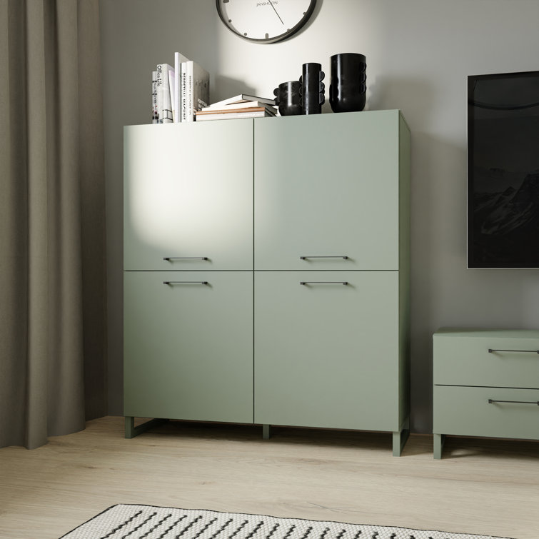 Latitude Run Biserka 4 Door Highboard in Sage Green | Wayfair.co.uk
