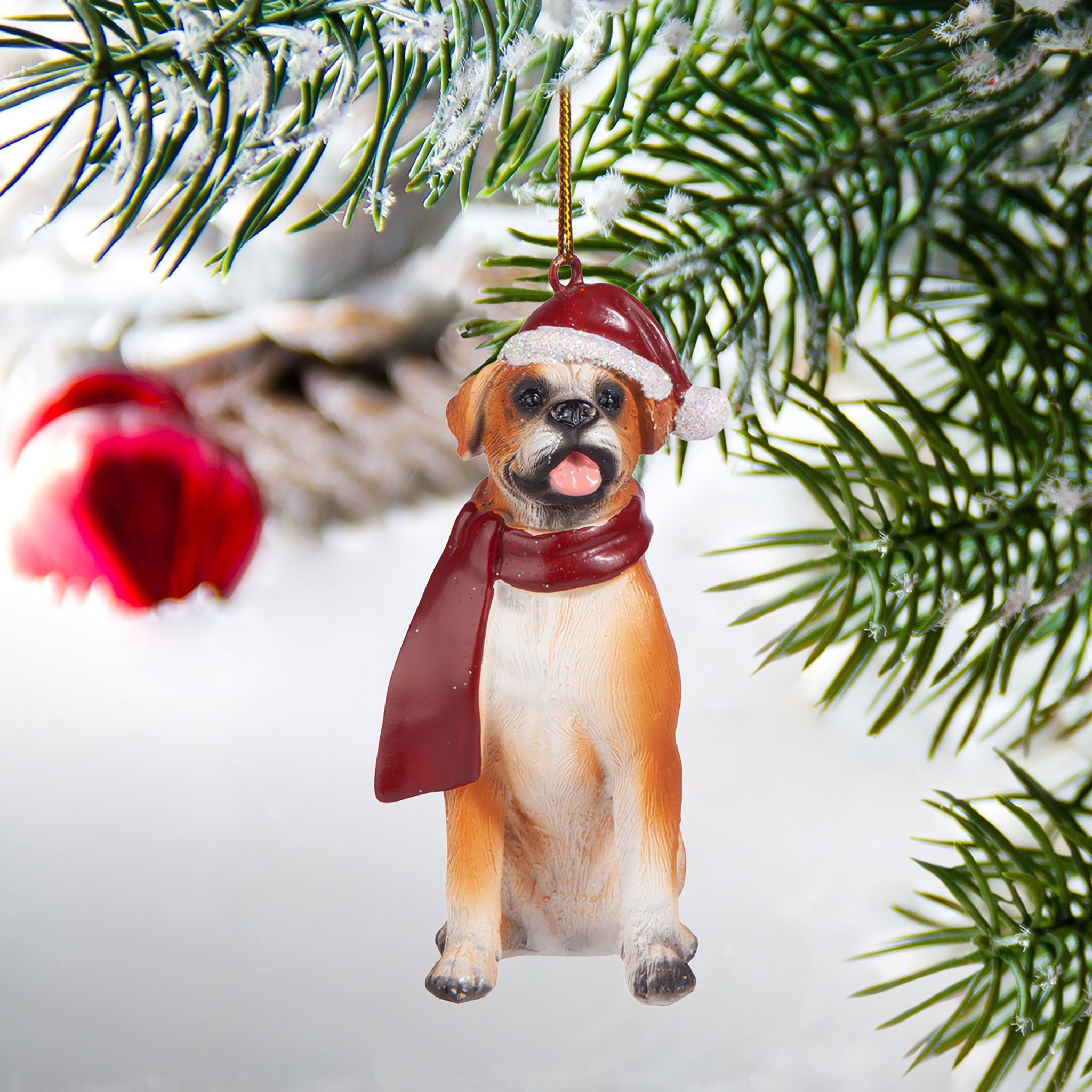 Design Toscano Boxer Holiday Dog Ornament Sculpture & Reviews | Wayfair