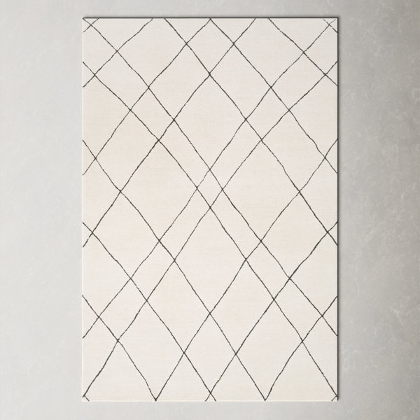 Seaton Hand Tufted Wool Black/Cream Rug & Reviews | AllModern