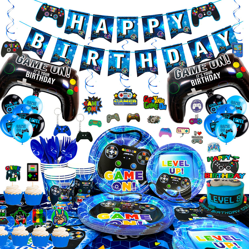 The Party Aisle™ 213pcs Video Gamer Birthday Party Decorations & Video ...