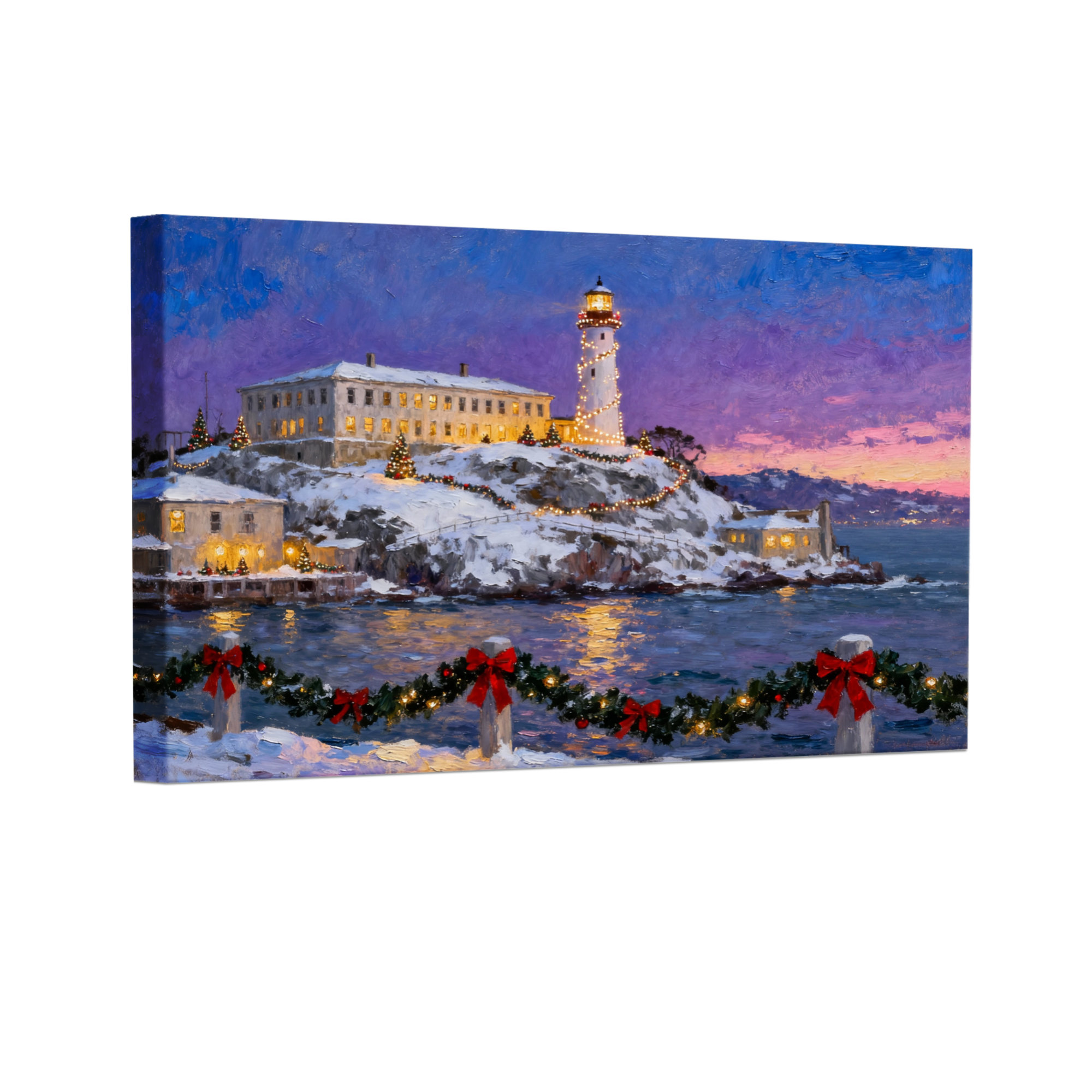 Charlton Home® Christmas Lighthouse Winter Scene Christmas Decorations ...