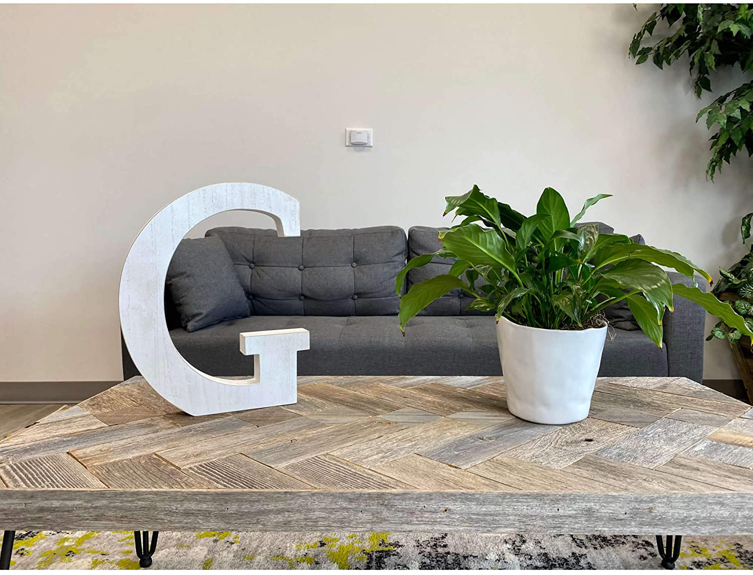 Latitude Run® Large Wood Letter |Distressed White Wash | Alphabet Wall ...