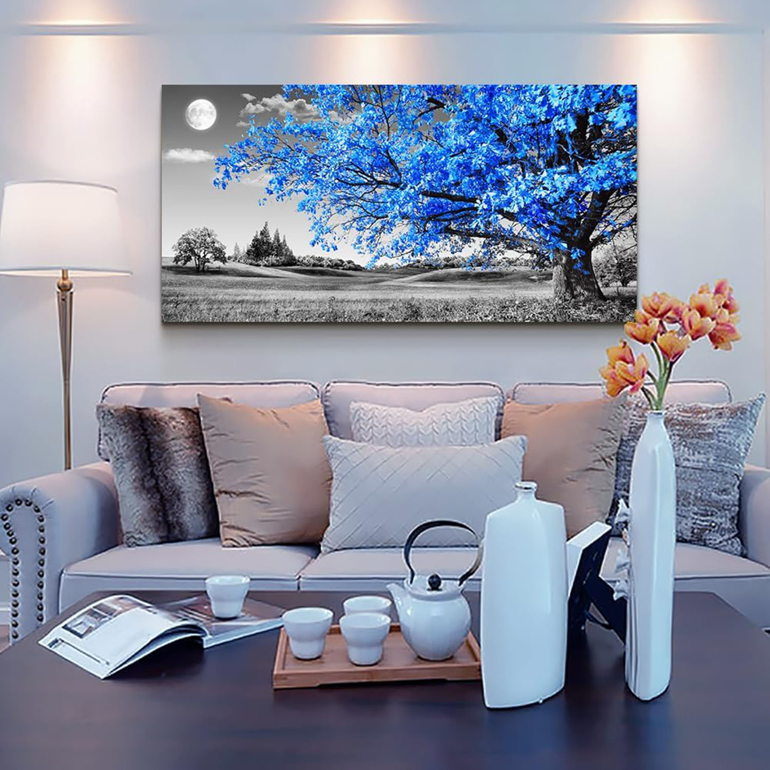 Latitude Run® Wall Paintings Blue Tree Scenery Wall Pictures Prints ...