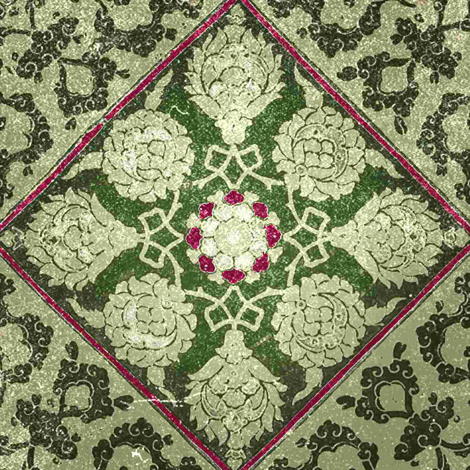 Charlton Home® Poppy Tile Pattern 7 - Wrapped Canvas Print | Wayfair