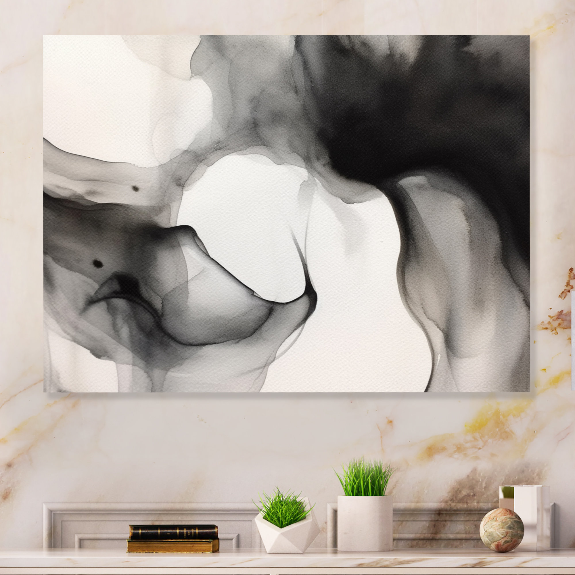 Orren Ellis Black and White Pure Serenity II - Minimalism Metal Wall Decor | Wayfair