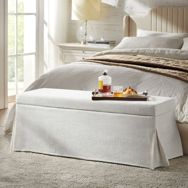 Ebern Designs Lessman 46.5" Farmhouse Storage Bench with Removable and ...